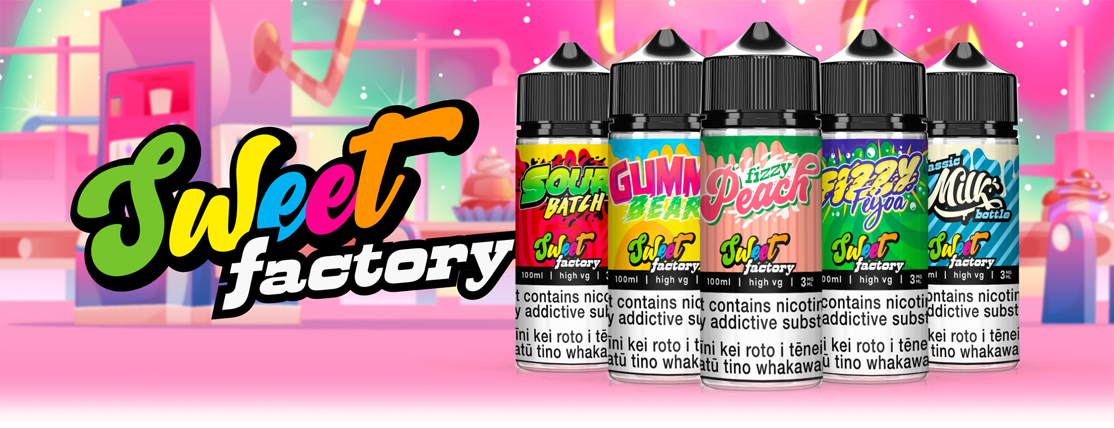 Buy Sweet Factory High VG Vape Juice Online in New Zealand - NZVAPOR